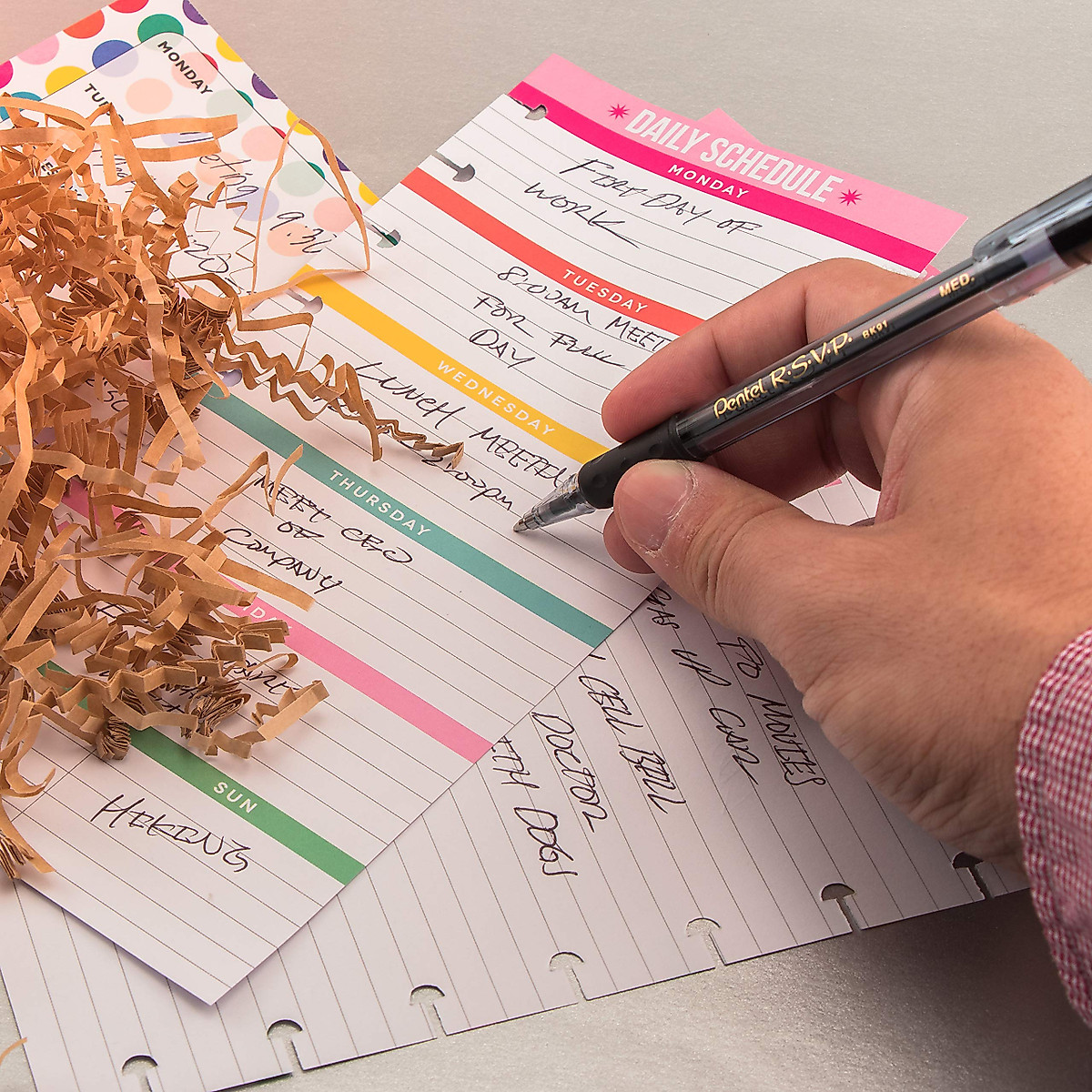 Pentel R.S.V.P. Razzle-Dazzle Ballpoint Pen, Medium Line, Black Ink, 5 Pack (BK91RDBP5M)