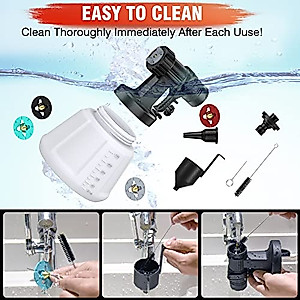 Anttctig Paint Sprayer, 700W High Power HVLP Spray Gun with 4 Copper Nozzles, 3 Patterns, Electric Paint Gun with Cleaning&Blowing Function for Home Interior Exterior, Furniture, Fence, Walls, Cabinet