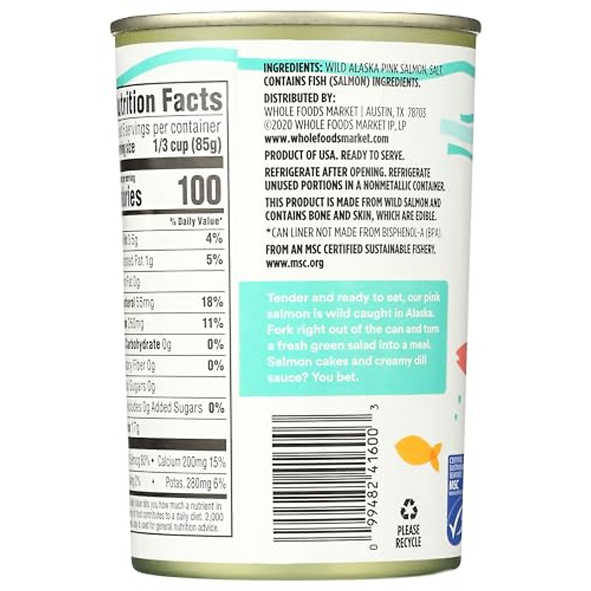 365 by Whole Foods Market, Wild Alaskan Pink Salmon, 14.75 Ounce
