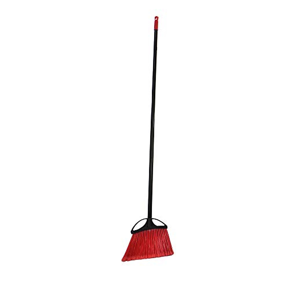Alpine Industries 10-Inch Smooth Surface Angle Broom - Heavy-Duty Long Handle Sweeper - Wide Cleaner Head for Hard-to-Reach Corners, Softer Durable Bristles for Light Debris Cleaning