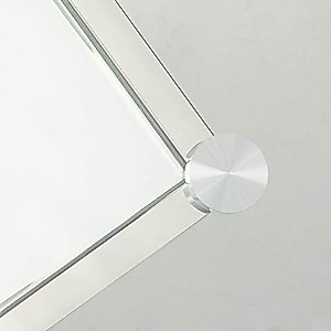 Meridian Furniture Haven Collection Modern Contemporary Mirrored Dining Table with Round Tempred Glass Top, 50" W x 50" D x 31.5" H