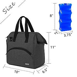 Luxja Breastmilk Cooler Bag with an Ice Pack (Fits 6 Bottles, Up to 9 Ounce), Breastmilk Cooler for Breastmilk Bottles and Small Accessories, Black