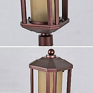 MODEBHD European Outdoor Glass Pillar E27 Lantern Lawn Lights Garden Lawn Lamps 0.8M Waterproof Landscape Lighting Post Light Park Floor Lamp Street Post Light Decoration Illumination, Brown