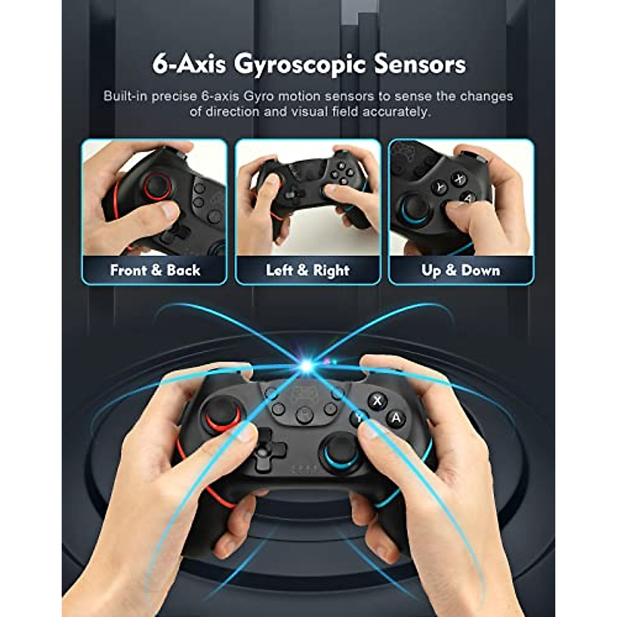 Switch Controller，Pro Controller for Switch/Switch Lite/Switch OLED,NENOTOH Switch Remote Controller Gamepad Joystick, Adjustable Turbo and Dual Vibration，Ergonomic Non-Slip