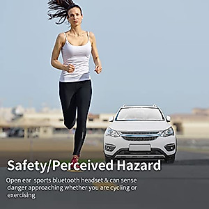 KAULUEDER Open Ear Conduction Headphones- V5.3 BluetoothSports Headphones- Built-in Microphone Waterproof Sweatproof Wireless Bluetooth Headset for Indoor/Outdoor/Hiking/Riding