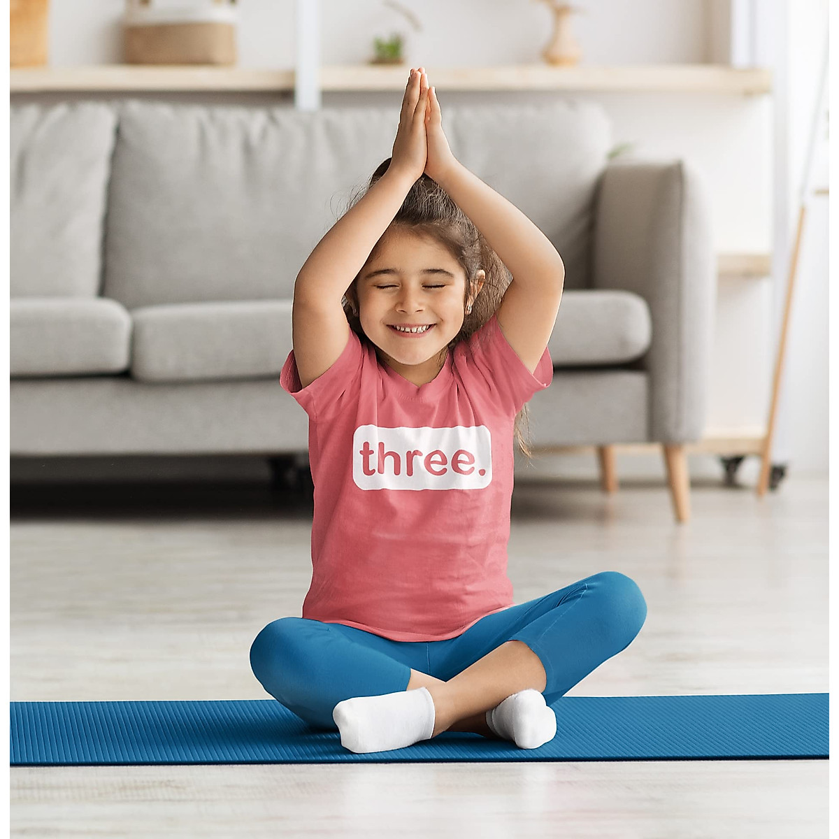 3rd Birthday Girl Outfit 3 Year Old Girls Shirt Three Shirts 3t Toddler Third (White on Mauve, 3 Years)