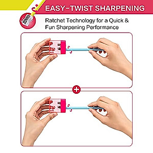 Deli Manual Dual Holes Pencil Sharpeners with Lid, Colored, for Kids & Adults, Random Color