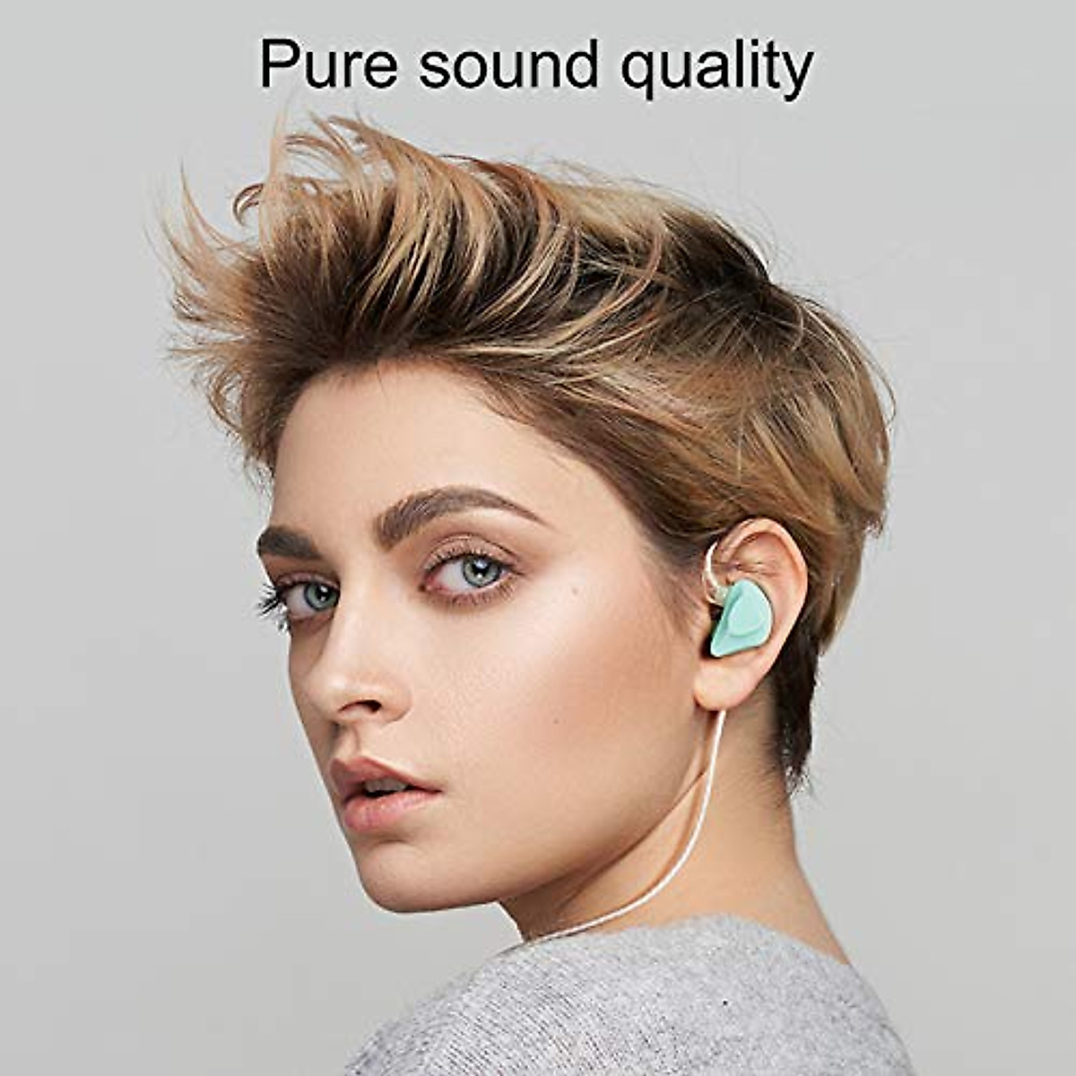 Gaweb Earphones, T03 3.5mm Wired Earbud Around Ear Noise Reduction Multifunctional HiFi Bass Headset for Office - Black