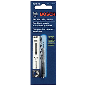 BOSCH BDT832 8-32 Plug Tap and No. 29 Drill Bit Combo Set