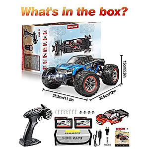 Hosim 9155 46+ KMH 4WD High Speed RC Monster Trucks,1:12 Scale Large Size RC Cars for Adults Boys Kid, All Terrain RC OffRoad Car 40+Min Play Remote Control Car for Boy 2 Batteries|6 Oil Filled Shocks