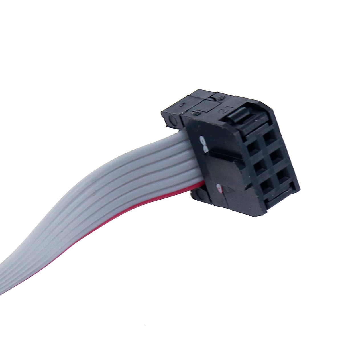 S SYDIEN 5Pcs Ribbon Cable with Black 2.54mm FC, 6 Pins F/F IDC Connector Flat Ribbon Cable, Dual Row Data Cable 30cm Length