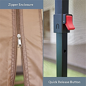 BELLEZE 13x13Ft Gazebo, Pop Up Gazebo Double Roof Outdoor Canopy with Mosquito Netting, Stable Steel Frame and Carry Bag, Height Adjustable Patio Gazebo for Backyard, Garden, Lawn