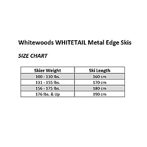 Whitewoods Whitetail Adult Metal Edge Cross-Country NNN Ski Package - Skis, Boots, Bindings, Poles | 190CM (for Skiers 176+ lbs.) (EU Boot Size: 44)