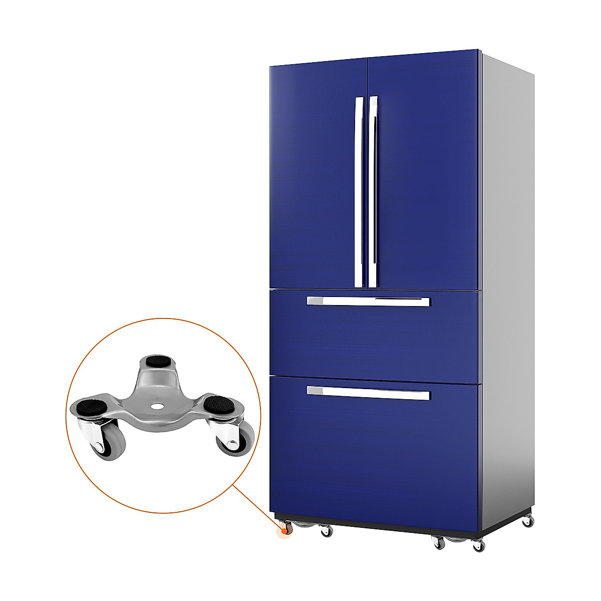 QWORK 8 pcs 6" Steel Tri-Dolly, 400 lbs Load Capacity, Great for Moving Furniture & Appliances, Durable and Easy to Use