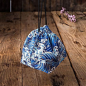 UPKOCH 3pcs Lunch Tote Bag Japanese Drawstring Bento Pouch Portable Bento Storage Bag Lunch Handy Bags for Outdoor Office School