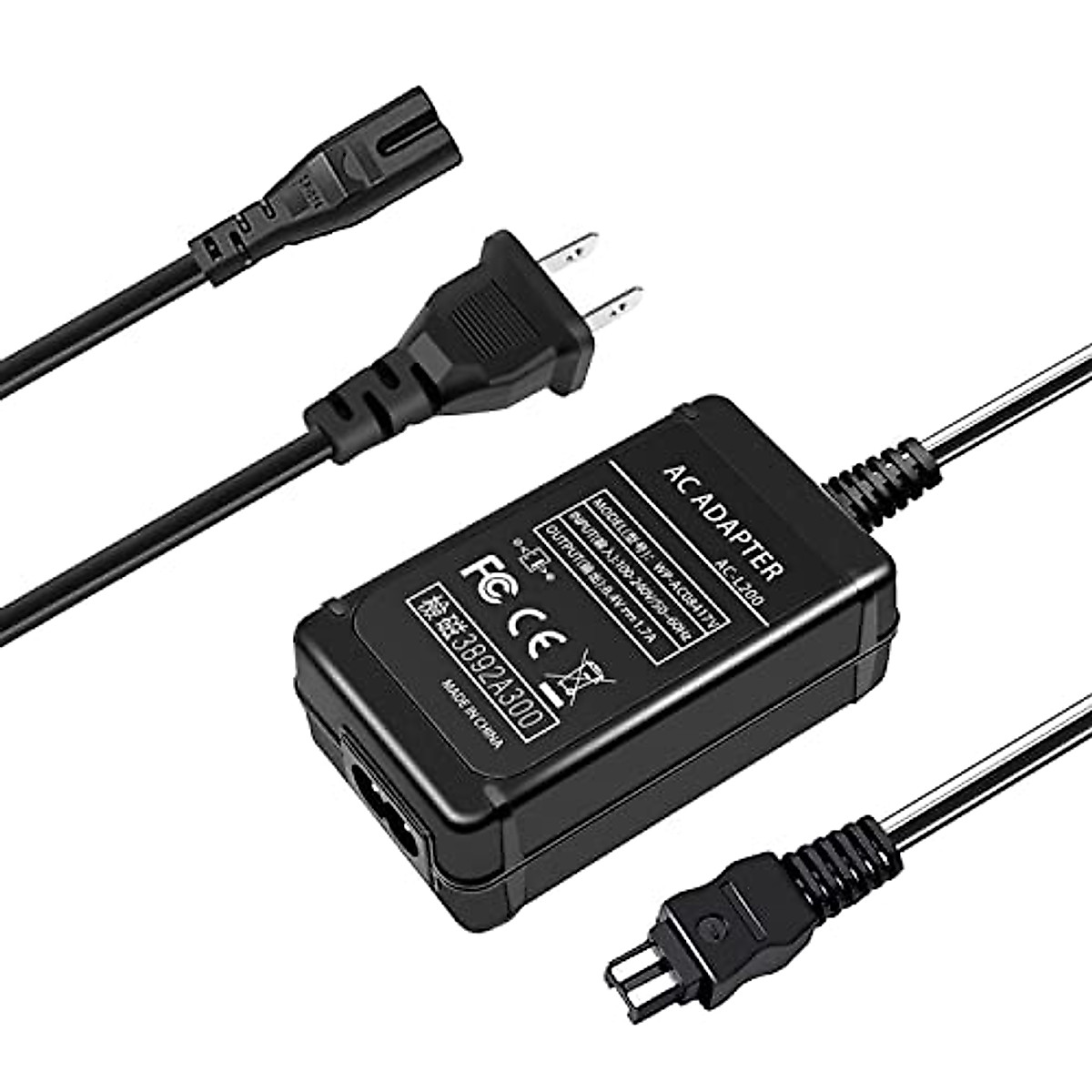 TKDY AC-L200 for Sony Handycam Camcorder Charger DCR-SX40 DCR-SX44 DCR-SR45 DCR-SR47 DCR-SX63 DCR-SX65 DCR-SX85 DCR-DVD105 DVD108 DVD610 DCR-SR62 DCR-SR68 AC Power Adapter Cord.