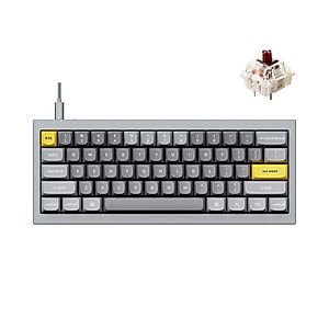 Keychron Q4 Wired Custom Mechanical Keyboard, QMK/VIA Programmable Macro, Full Aluminum, Hot-Swappable Gateron G Pro Brown Switch, 60% Layout Double Gasket Compatible with Mac and Windows - Gray