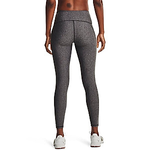 Under Armour Womens HeatGear Armour High No-Slip Waistband Pocketed Leggings , Charcoal Light Heather (019)/White , Small