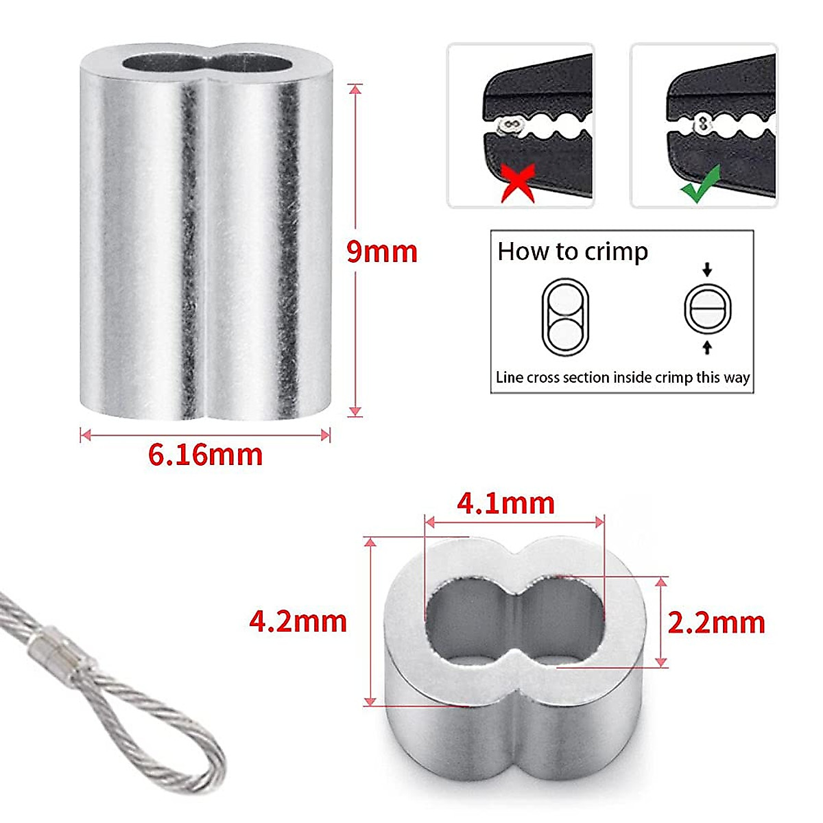 Wire Rope, 1/16 Wire Rope, Stainless Steel 304 Wire Cable, 328FT Length Aircraft Cable with 100pcs Sleeves Stops, 7x7 Strand Core, 368 lbs Breaking Strength Perfect for Outdoor,Yard,Garden or Crafts