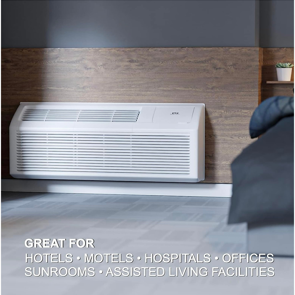 Cooper&Hunter 15,000 BTU PTAC Packaged Terminal Air Conditioner with Heat Pump and 3.5 kW Electric Heater Including Wireless Smart Kit, Remote Controller, and a Power Cord