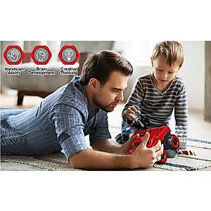 MISCO Toys Kids 25pc DIY car Building Modeling Kits, STEM Model Building Toys for Kids, Build Your own car kit for Toddlers, Educational and Fun Gift Boys Girls Ages 3 4 5 6 7 (Fire Engine)