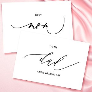 Nchigedy Set of 2 Wedding Day Card for My Parents, To Dad And Mom On My Wedding Day Card, Wedding Day Card Set for Mom And Dad