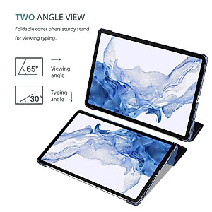 ProCase Cover for Galaxy Tab S8 Plus 2022/ Tab S7 FE 2021/ Tab S7 Plus 2020 12.4 inch Case, Protective Slim Case Folio Hard Back Smart Cover for 12.4” Galaxy Tab S8+ / S7 FE / S7+ -Navy