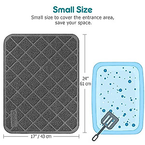 Conlun Cat Litter Mat Litter Trapping Mat, 24" x 17" Premium Durable PVC Grid Mesh with Scatter Control, Non-Slip, Less Waste Cat Litter Box Mat, Soft on Kitty’s Paws, Urine Waterproof