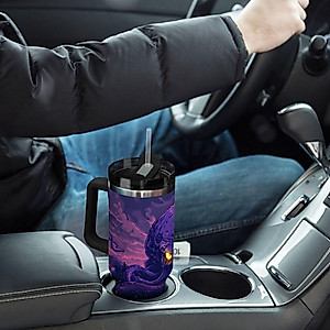 xigua 30 oz Giant Octopus Tumbler with Handle and Straw Lid, Stainless Steel Vacuum Insulated Sports Water Bottle, Keeps Cold or Hot Coffee Cup Travel Mug