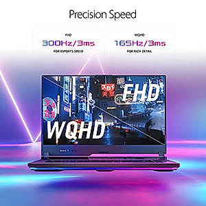 ASUS ROG Strix G15 (2021) Gaming Laptop, 15.6” 300Hz IPS Type FHD Display, NVIDIA GeForce RTX 3050 Ti, AMD Ryzen R7-5800H, 16GB DDR4, 1TB PCIe SSD, RGB Keyboard, Windows 10, Black, G513QE-ES76