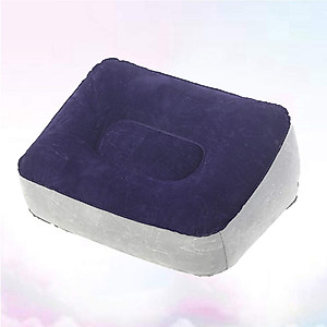 CLISPEED Inflatable Travel Foot Rest Pillows Adjustable Height Leg Rest Pillow Inflating Airplane Bed Foot Stool Under Desk Office Footrest for Gaming Computer Work