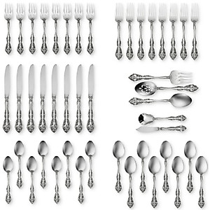 Oneida Michelangelo 45 Piece Fine Flatware Set, Service for 8, 18/10 Stainless Steel