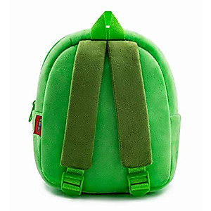 NICE CHOICE Cute Toddler Backpack Toddler Bag Plush Animal Cartoon Mini Travel Bag for Baby Girl Boy 2-6 Years(Green Dinosaur)