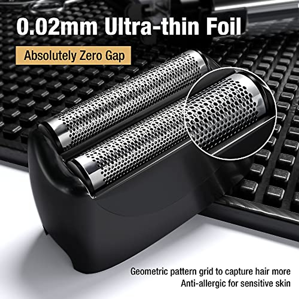 SUPRENT Professional Double Foil Shaver for Barbers,Electric Rechargeable Balding Head Shaver for Men,Bump-Free Shaving with 2 Replacement Shaver Head,Barber Supplies,120Min Runtime,IPX6 Washable