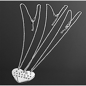 Fusicase Jewelry Necklaces Best Friend Forever BFF Metal Split Heart Necklaces Couples Three Part Necklaces