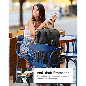 Inateck 42L Multiple Anti-theft Protections Travel Laptop Backpack,Splash-resistant Large Capacity Hand Luggage,Compatible with 17 Inch Laptop,Cabin Backpack for Business Trip and Outdoors