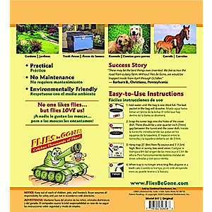 Flies Be Gone Fly Trap - Disposable Non Toxic Fly Catcher - Made in USA - Natural Bait Trap for Patios, Ranches. Easy to Use Outdoor Fly Traps, Keeps Flies from Coming Indoors (2 Pack)