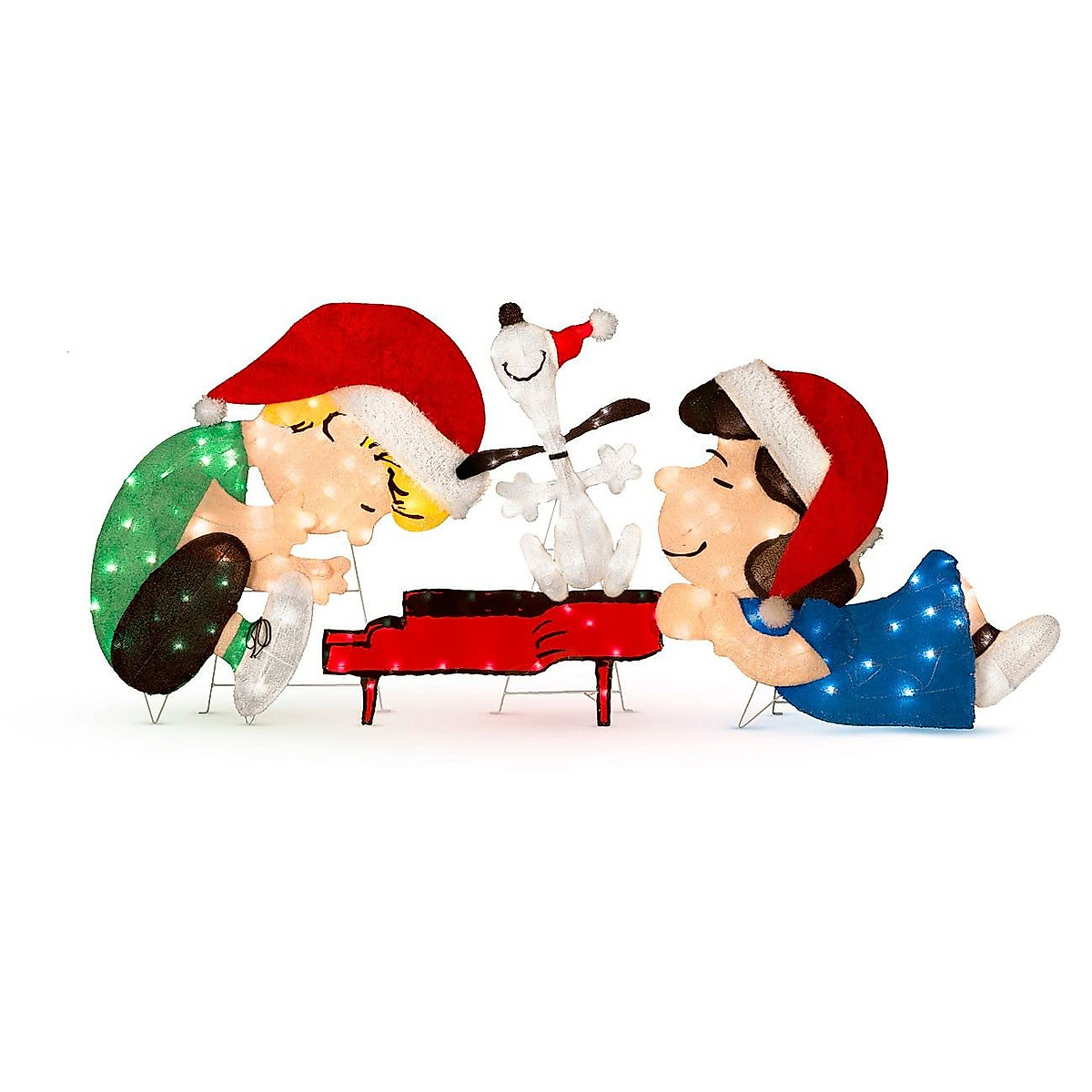 TisYourSeason Lighted Schroeder, Snoopy and Leaning Lucy Peanuts Christmas Decoration (MYT)