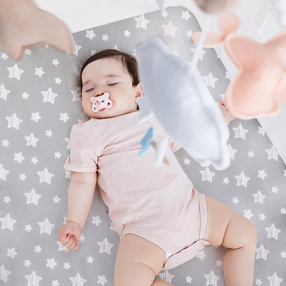 Crib Sheets & Waterproof Crib Mattress Protector for Boys 4 Pack Set, Viscose Made from Bamboo, Waterproof Crib Sheets Mattress Pad Cover, Grey & Pink