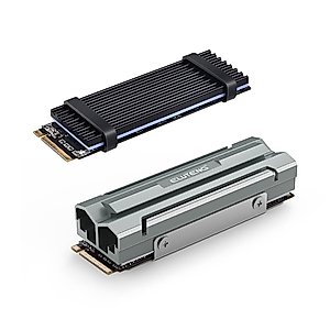 ELUTENG M.2 2280 SSD Heatsink Double-Sided Heat Sink Aluminum Alloy NGFF NVME Cooling Sink with 4 Thermal Conductivity Silicone Pads M.2 SSD Cooler Set for 2280 M.2 SSD