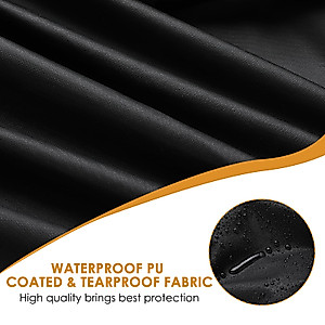 Outdoor Patio Furniture Covers Waterproof, 600D Heavy Duty Oxford Covers for Patio Furnitures as General Table Chair Bay Sofa, UV Proof Wind Proof Snow Resistant in Winter (Black, 90" x 64" x 28")