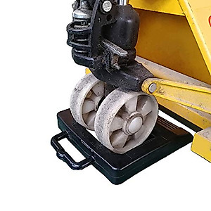 ROBLOCK Rubber Pallet Jack Chock Heavy Duty Wheel Chock, Pallet Jack Stopper for Truck 14.2" Length x 11.2" Width x 2" Height (1 Pack, Black)