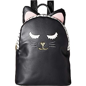Luv Betsey LBMilla PVC Kitch Backpack w/Cat Face & 3D Ears Black One Size