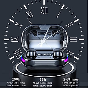 Qiopertar Wireless Earbuds Bluetooth 5.3 in Ear Light-Weight Headphones Built-in Microphone Immersive Premium Sound Headset with Charging Case Low-Latency for Sports IPX5 Waterproof Black