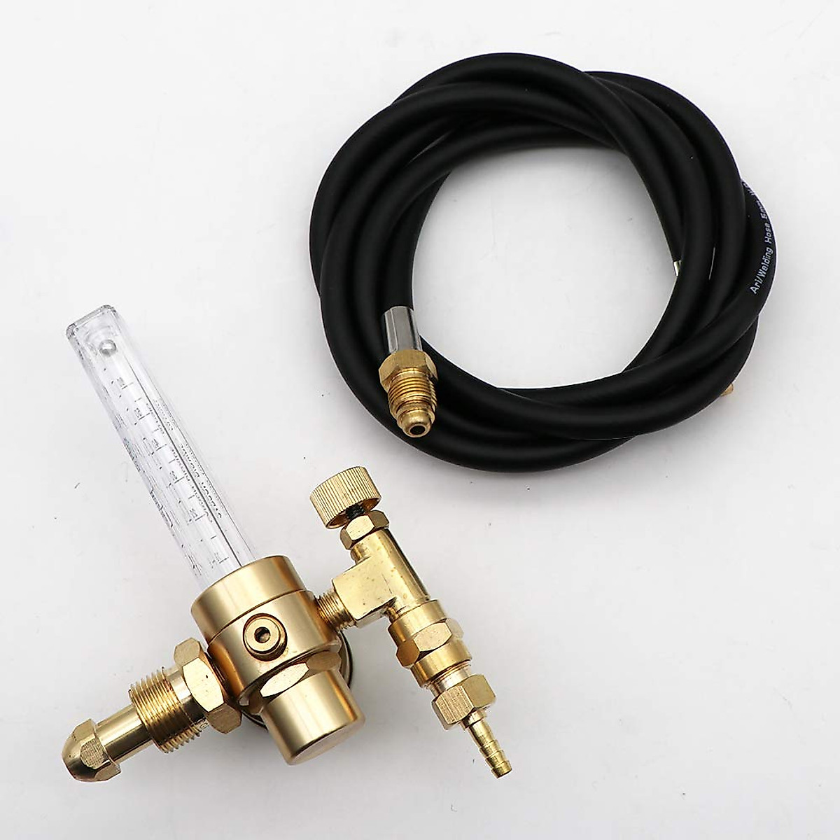 KIPA Argon Flowmeters Regulator with Gas Hose, Welding CGA580 Miller Lincoln Mig Tig, CO2 Argon Mixed Flowmeter Regulator, Accurate Gauge 0 To 4000 Psi Pressure,Durable Welding Gas Flowmeter Gauge