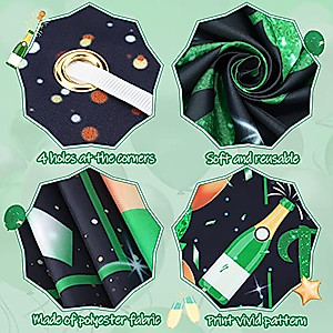 Green Black Gold Birthday Party Decoration Banner, Green Black Happy Birthday Backdrop Banner, Large Green Black Gold Birthday Banner Photo Background Party Decoration for Men Women Boys Girls