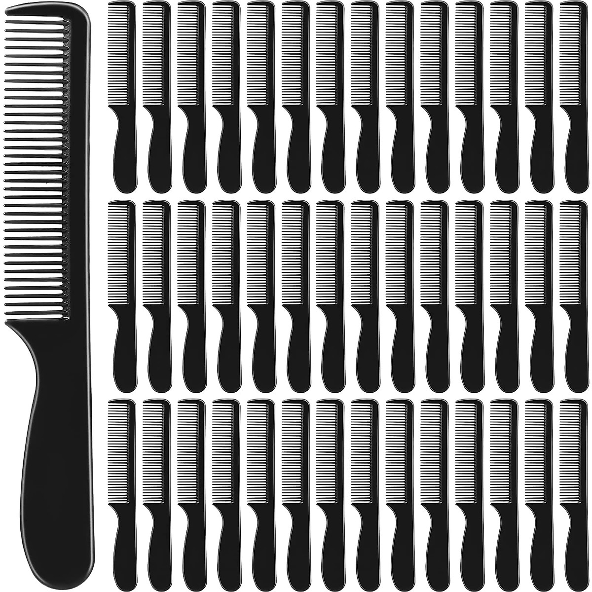 Kritkin 100 Pcs Combs Bulk Individually Wrapped Disposable Comb Long Handle Plastic Comb for Homeless Hotel Shelter Charity Church Travel Hair Accessories, Black
