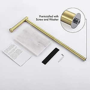 KES Towel Rack Countertop & Toilet Paper Holder Stand, SUS 304 Stainless Steel Brushed Brass, BTH220L19W12-BZ+BPH285S1-BZ
