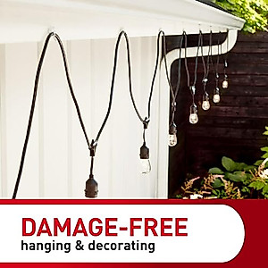 Command Outdoor Light Clips, 16 clips, 20 strips, Water-Resistant Adhesive (17017CLR-AWES), Clear (17017CLR-AW-E)