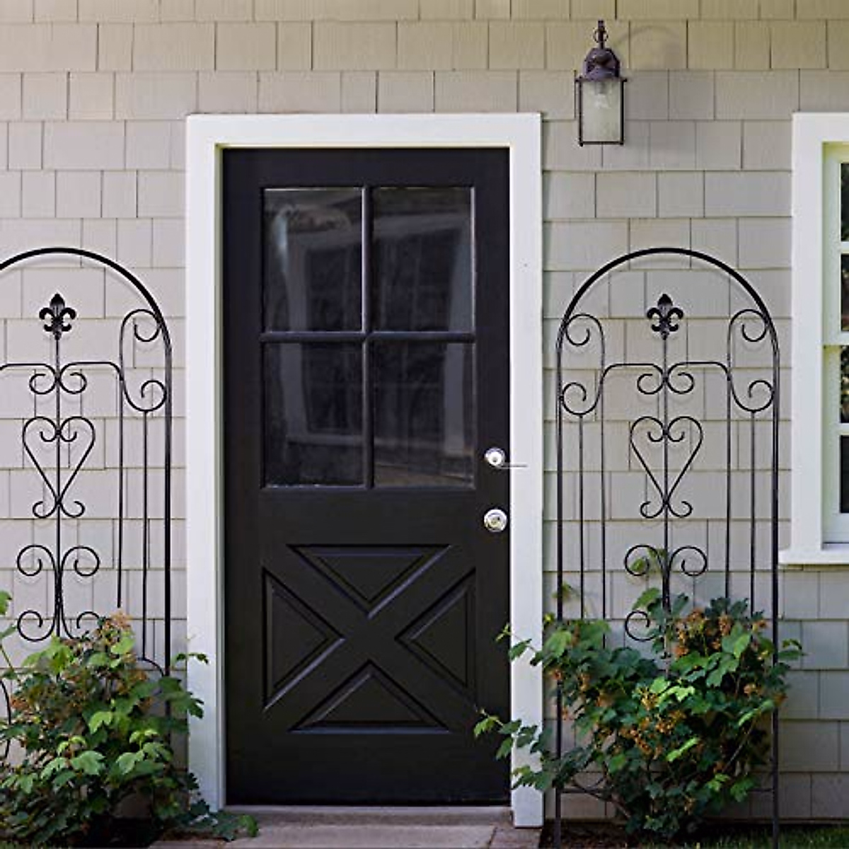 Amagabeli 2 Pack Garden Trellis for Climbing Plants 60" x 18" Black Iron Potted Support Vines Metal Wire Plant Trellis for Climbing Vegetables Flower Patio Roses Cucumbers Clematis Pots Supports GT05